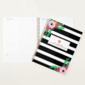 Floral Stripes Pink Apple Teacher Planner | Zazzle
