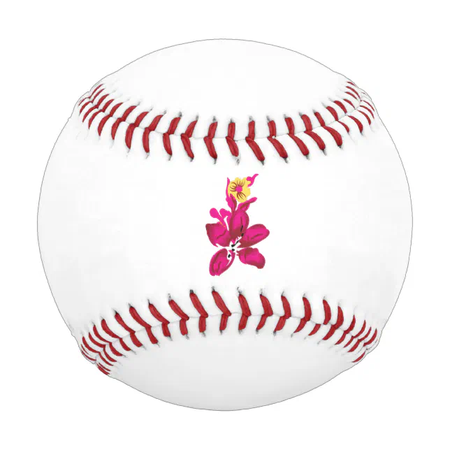 Floral Style, ArtyClick Crimson, Light Gold Baseball | Zazzle