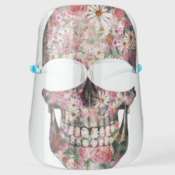 Floral Sugar Skull Face Shield | Zazzle