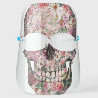 Floral Sugar Skull Face Shield | Zazzle