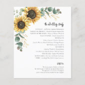 Floral Sunflower Greenery Wedding Program | Zazzle
