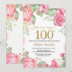 Floral Surprise 100th Birthday Gold Glitter Invitation | Zazzle