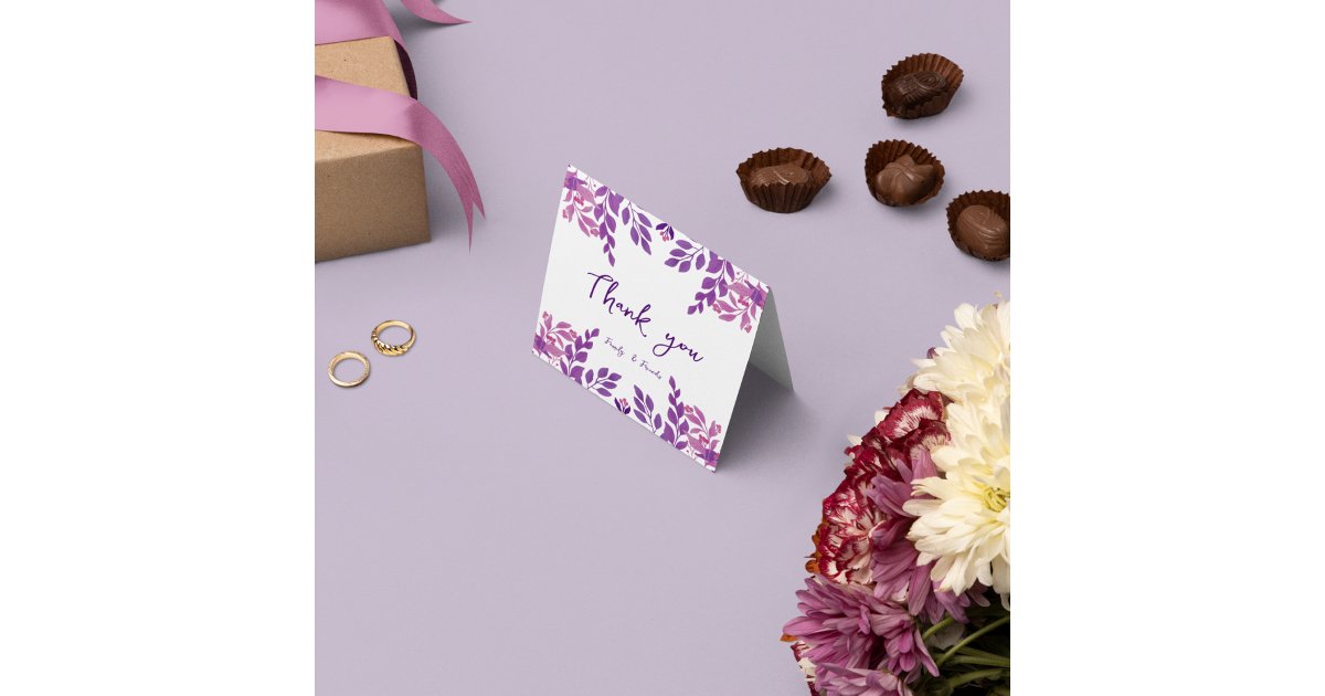 Floral Table Thank You Card | Zazzle