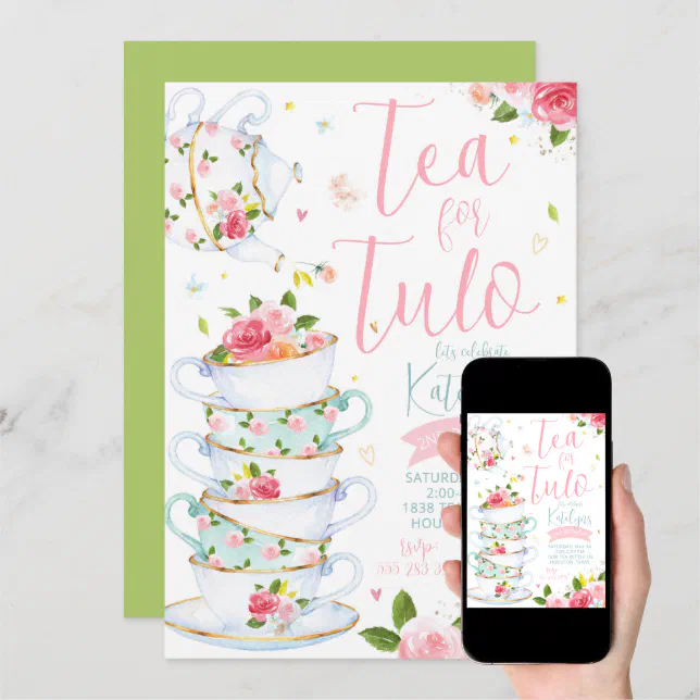 Floral Tea Party Birthday Invitation | Zazzle