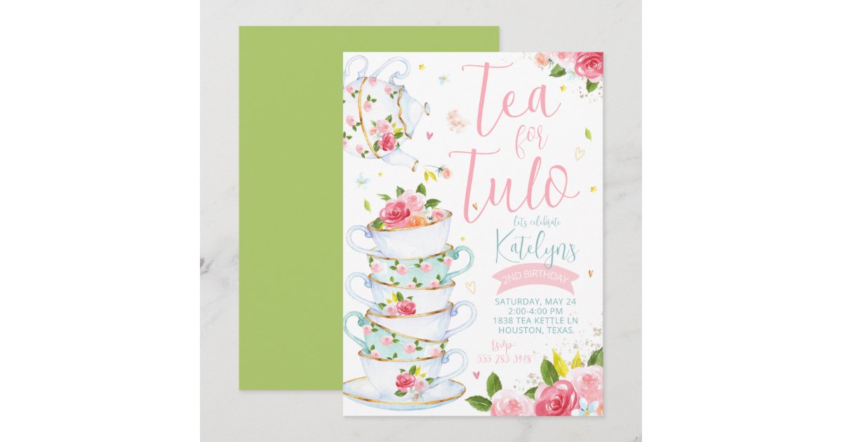 Floral Tea Party Birthday Invitation | Zazzle