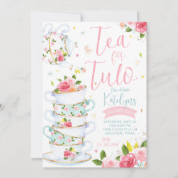 Floral Tea Party Birthday Invitation | Zazzle