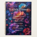 Floral Teacher Planner with Inspirational Quote | Zazzle