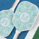 Floral Teal Blue Custom Monogram Ladies Pickleball Paddle | Zazzle