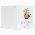 Floral Teapot Bridal Shower Tea Party Recipe 3 Ring Binder | Zazzle