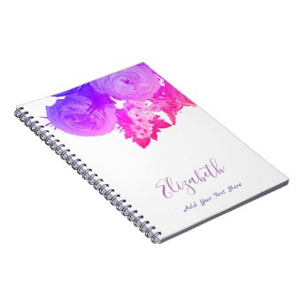 Floral Template Elegant Watercolor Flowers Roses Notebook | Zazzle