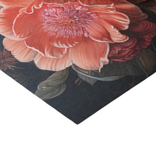 Floral Textured Skull Decoupage Tissue Paper | Zazzle