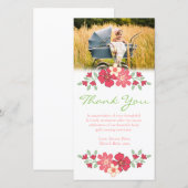 Floral Thank You Baby Girl Photo Card Template | Zazzle