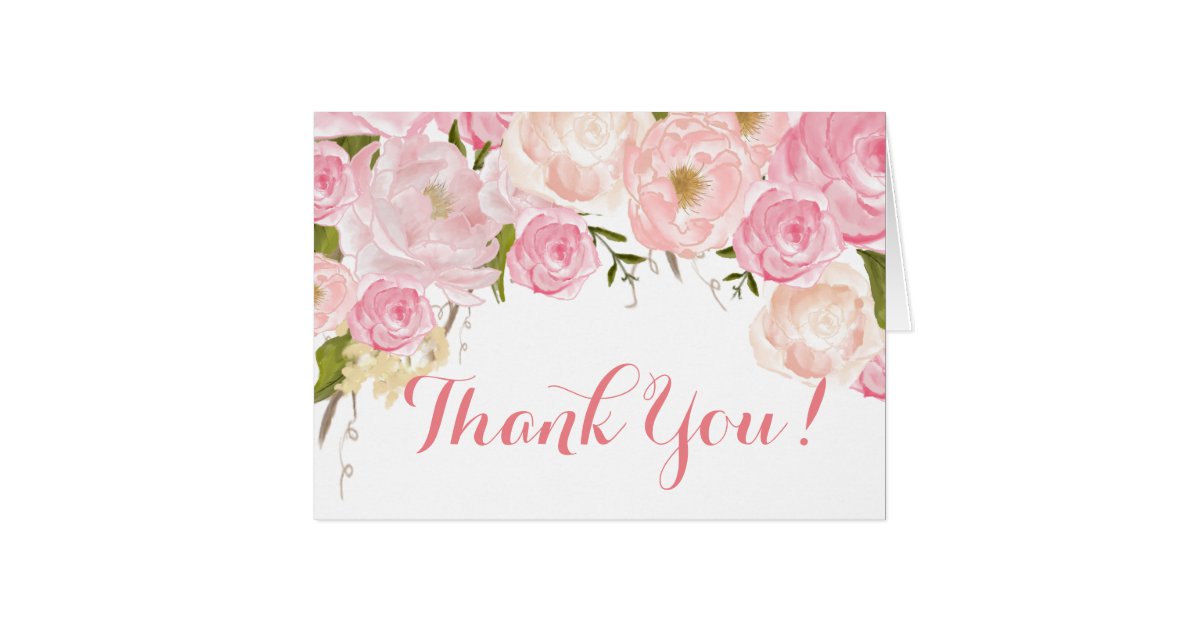 Floral Thank you Note | Zazzle