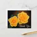 Floral Thank You Yellow Rose Flowers Postcard | Zazzle