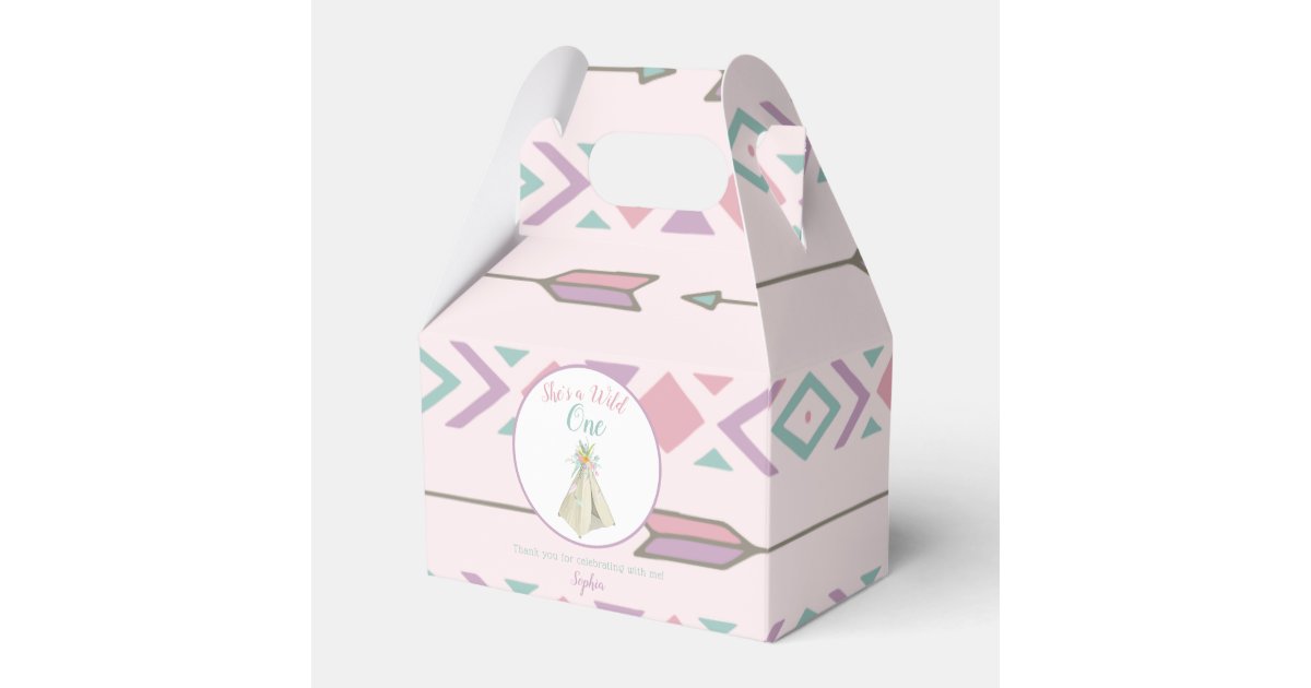 Floral Tribal Teepee Wild One 1st Birthday Favor Boxes | Zazzle
