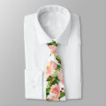 Floral Tropical Palm Pink Flowers Botanical Neck Tie | Zazzle
