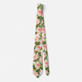 Floral Tropical Palm Pink Flowers Botanical Neck Tie | Zazzle