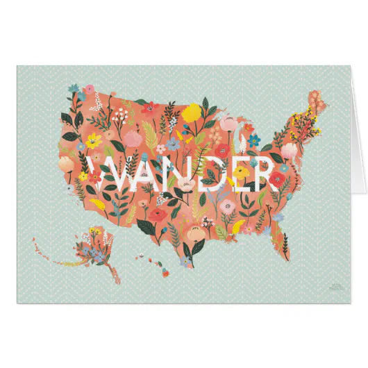 Floral USA Map - Wild Garden | Zazzle