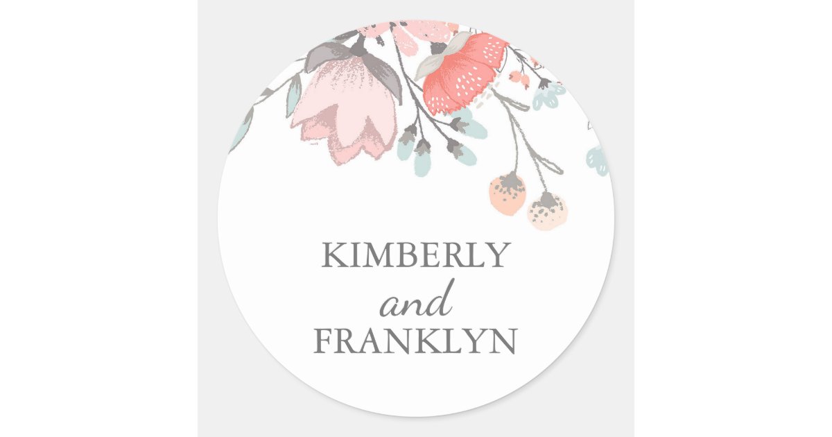 Floral Vintage Classic Round Sticker | Zazzle