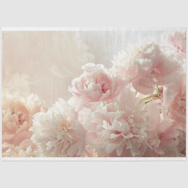 Floral Vintage Peonies in Bloom Decoupage Tissue Paper | Zazzle