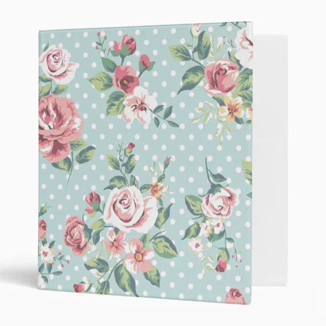 Floral Vintage Print 3 Ring Binder | Zazzle