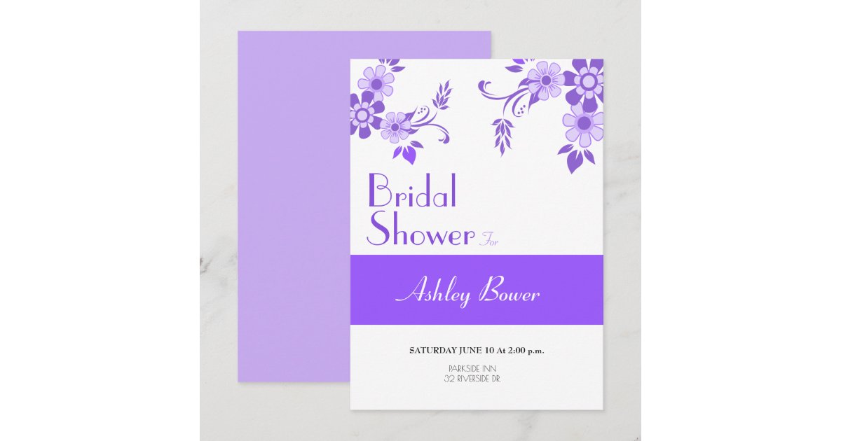 Floral Violet Invitation | Zazzle