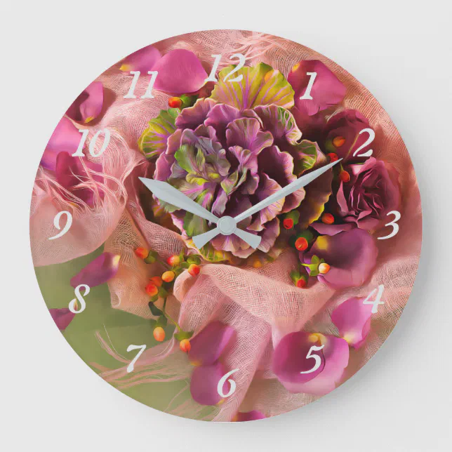 Floral Wall Clock | Zazzle