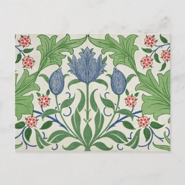 Floral wallpaper design postcard | Zazzle