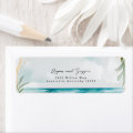 Floral Watercolor Beach Scene Wedding Address Label | Zazzle