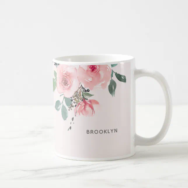 Floral Watercolor Blush Pink Beautiful Coffee Mug | Zazzle