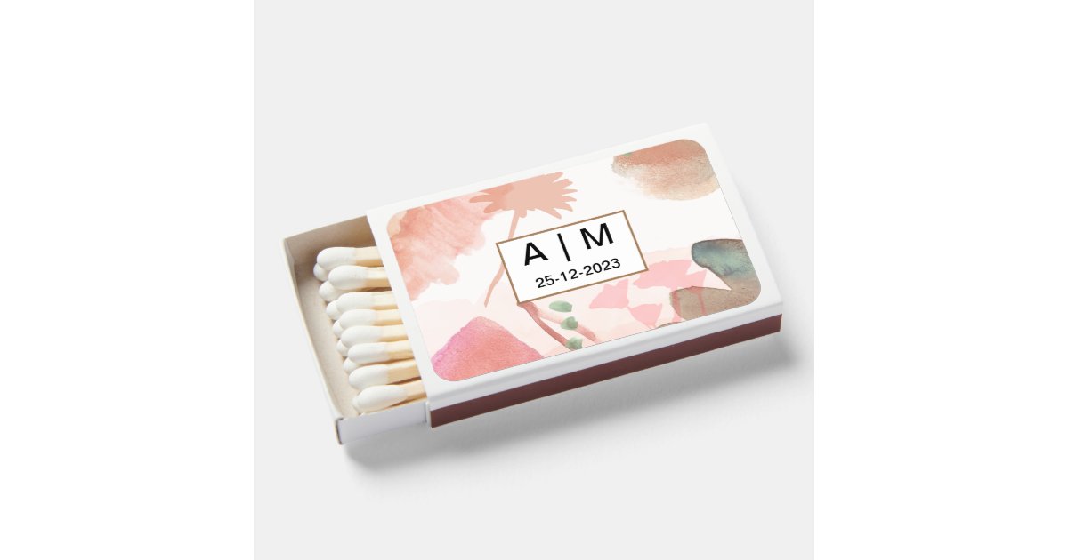 Floral Watercolor Bridal Shower Matchbox Matchboxes | Zazzle
