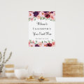 Floral Watercolor Burgundy Blush Any Event Poster | Zazzle