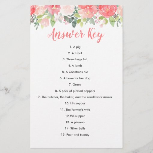 Floral Watercolor Cows Farm Nursery Rhyme Quiz | Zazzle