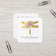 Floral Watercolor Gold Glitter Dragonfly Squ Square Business Card | Zazzle