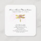 Floral Watercolor Gold Glitter Dragonfly Squ Square Business Card | Zazzle