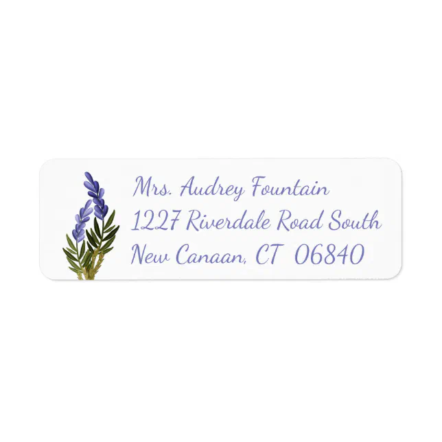 Floral Watercolor Lavender Purple Flower Label | Zazzle