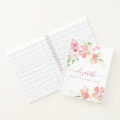 Floral Watercolor Personalized Pink Coral Monogram Notebook | Zazzle