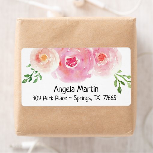 Floral Watercolor Return Address Label | Zazzle