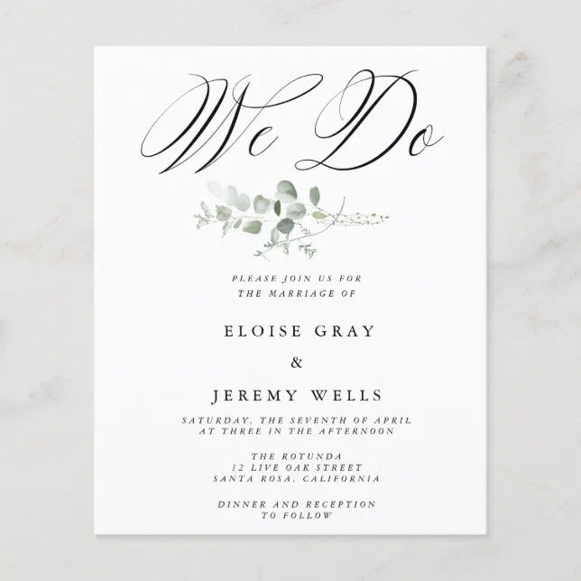 Floral We Do Wedding Invitation | Zazzle