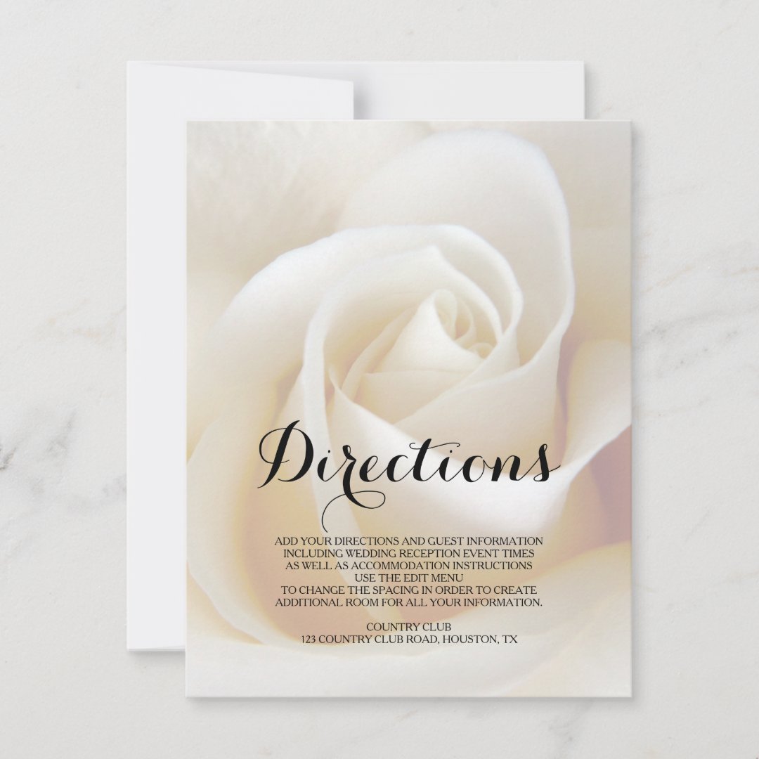 Floral Wedding Directions Insert Card | Zazzle