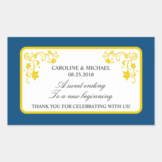 Floral Wedding Favor Sticker | Zazzle