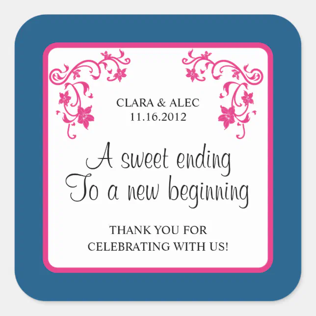 Floral Wedding Favor Sticker | Zazzle