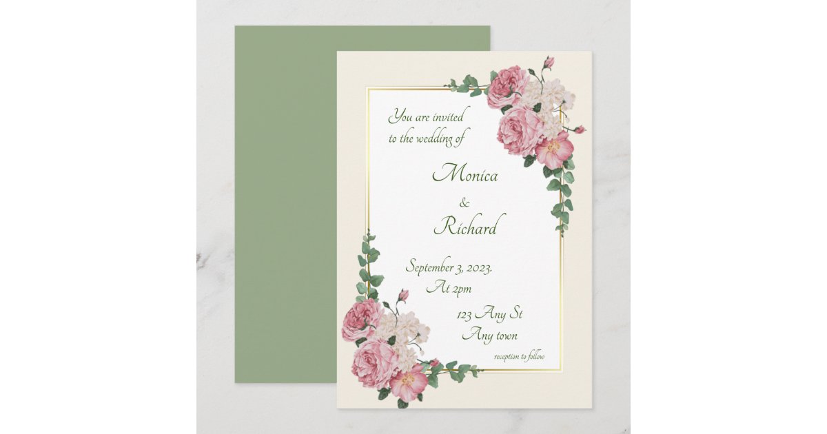 Floral wedding invitation | Zazzle