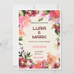 Floral Wedding Invitation | Zazzle