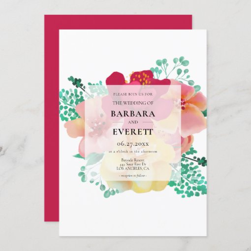 Floral wedding invitation | Zazzle