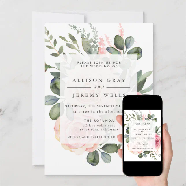 Floral Wedding Invitation | Zazzle