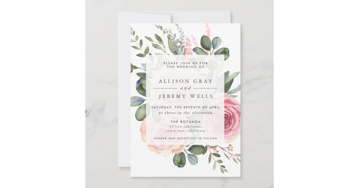Floral Wedding Invitation | Zazzle