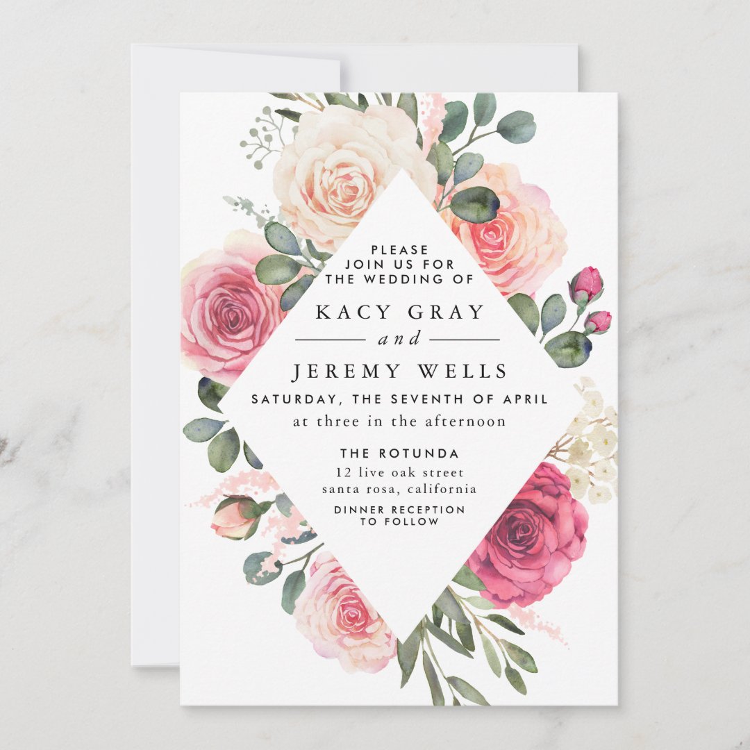 Floral Wedding Invitation | Zazzle