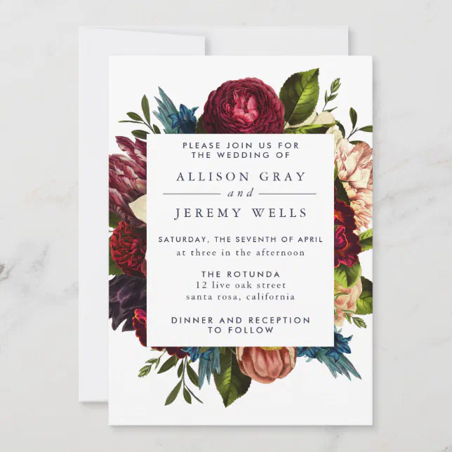 Floral Wedding Invitation | Zazzle