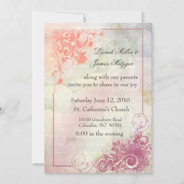 Floral Wedding Invitation | Zazzle